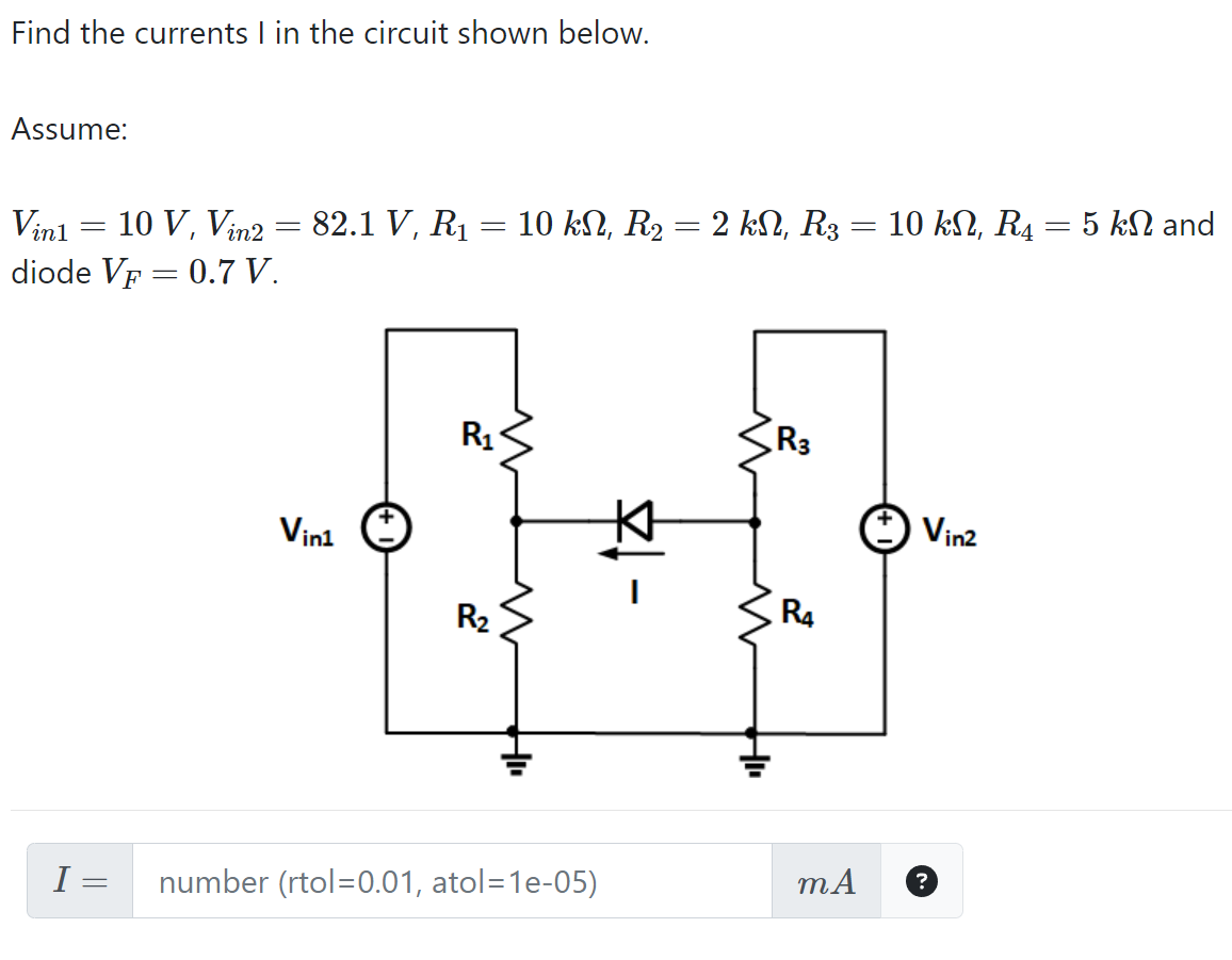 Solved Find the currents I in the circuit shown below. | Chegg.com