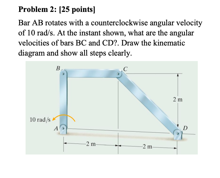 Solved Problem 2: (25 points] Bar AB rotates with a | Chegg.com