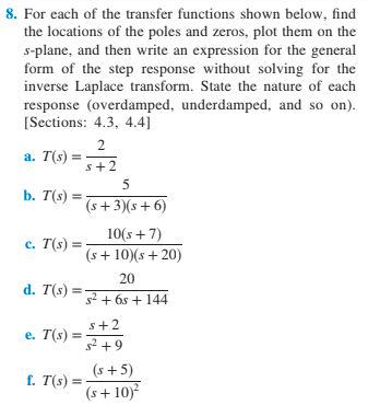Solved 18. Find the damping ratio and natural frequency for | Chegg.com