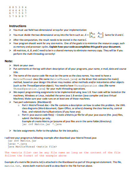 Solved This concurrent processing assignment has the | Chegg.com