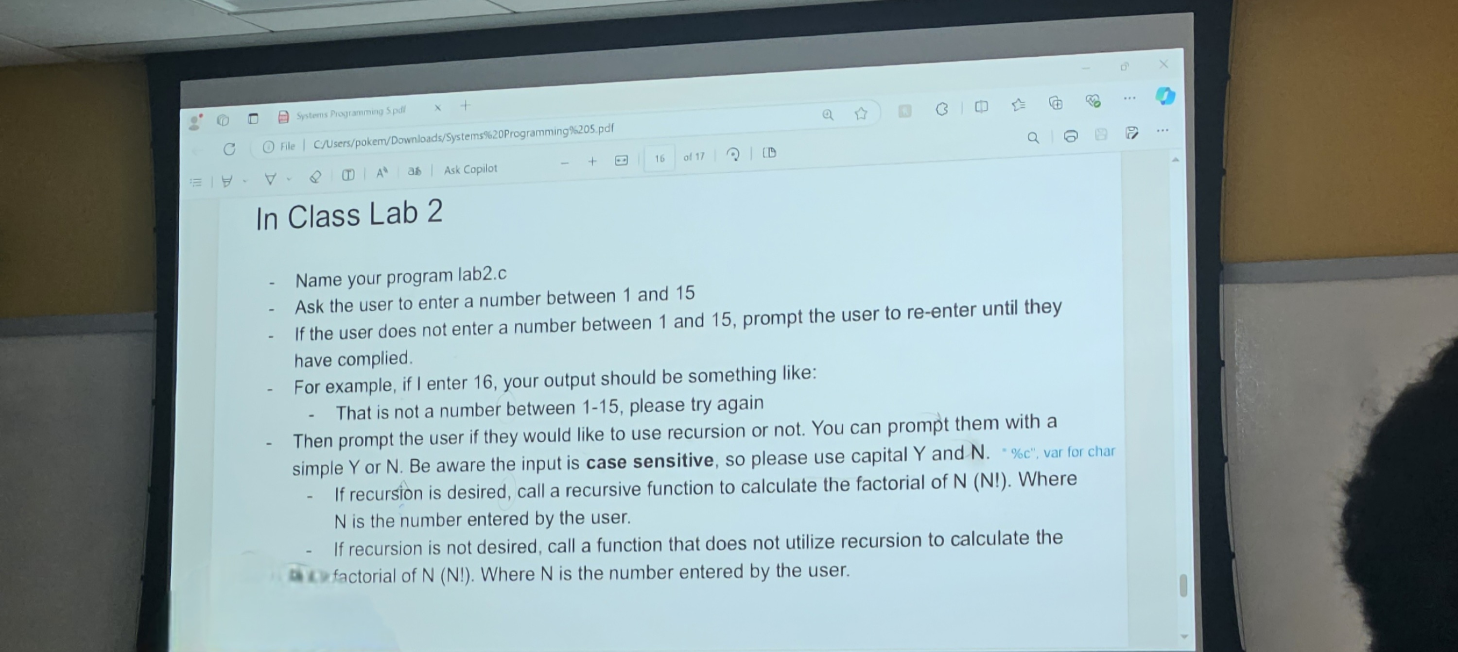 Solved In Class Lab 2Name your program lab2.cAsk the user to | Chegg.com