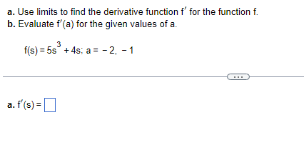 Solved a. Use limits to find the derivative function f′ for | Chegg.com