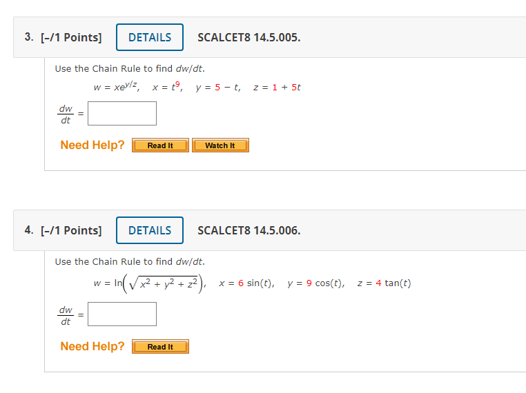 Solved 3. [-/1 Points] DETAILS SCALCET8 14.5.005. Use the | Chegg.com
