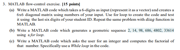 Solved 3 Matlab Flow Control Exercise 15 Points A 