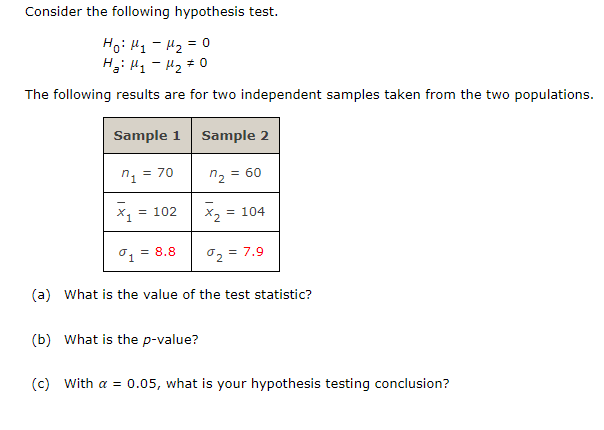 Solved Consider the following hypothesis | Chegg.com
