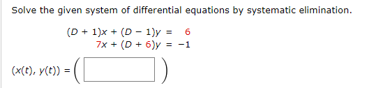 Solved Solve the given system of differential equations by | Chegg.com