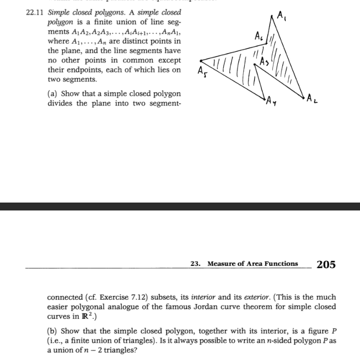 22.11 Simple closed polygons. A simple closed polygon | Chegg.com