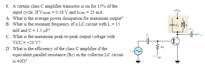 5. For the shown class AB push pull power amplifier, | Chegg.com