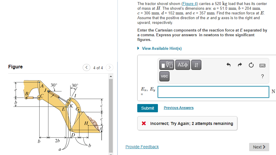 Solved Figure B b 30° 2b E 30° K S H₂ 4 of 4 ·b The tractor | Chegg.com