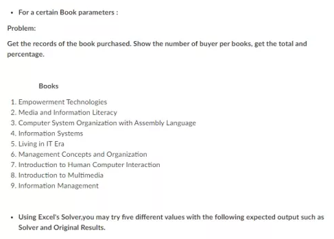 For a certain Book parameters: Problem: Get the | Chegg.com