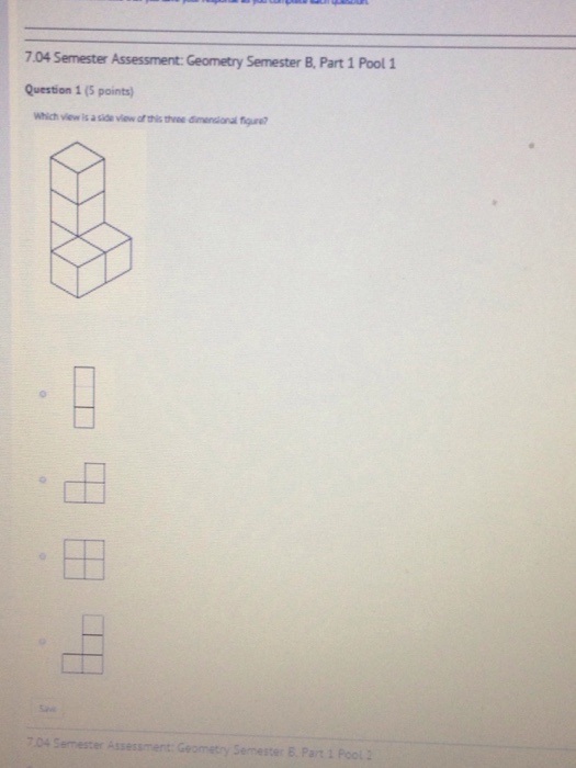 Solved Which view is a side view of this three dimensional | Chegg.com