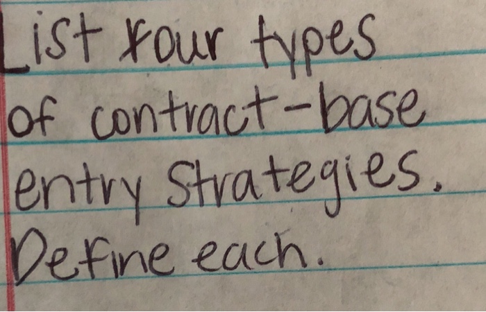 Solved list atleast four types of contract base | Chegg.com