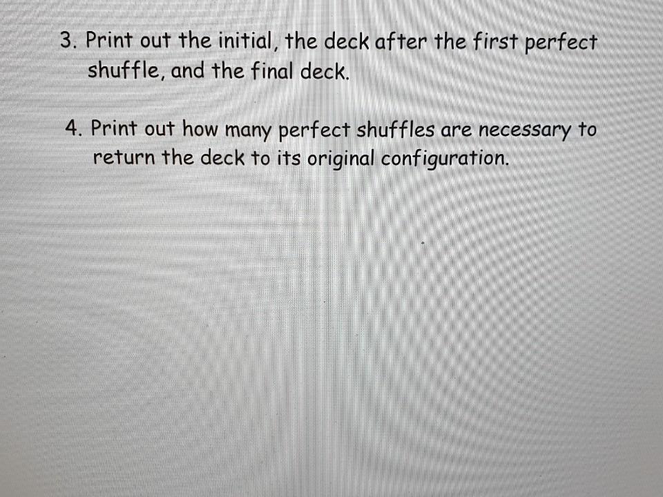 Solved Assignment 1 - Deck of Cards 1. Write a class that | Chegg.com