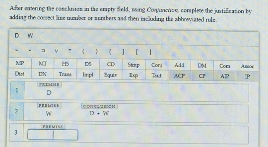 Solved After entering the conclusion in the empty field, | Chegg.com