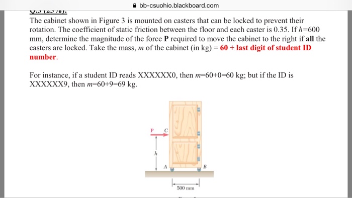 Solved 을 bb-csuohio.blackboard.com The cabinet shown in | Chegg.com