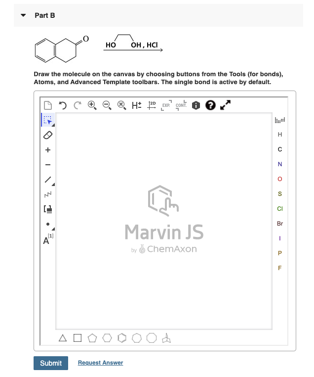 Solved Part B Q HO OH, HCI Draw the molecule on the canvas | Chegg.com