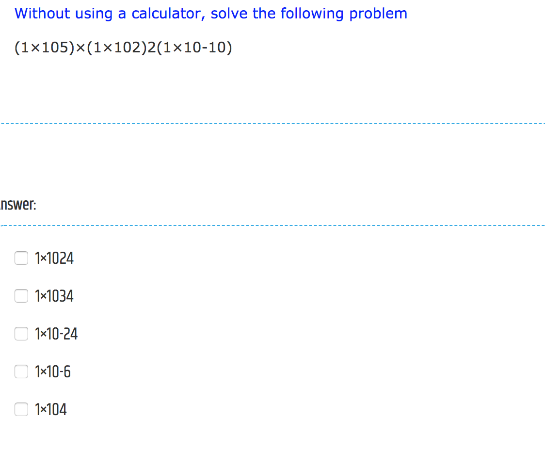 Solved Without using a calculator, solve the following | Chegg.com