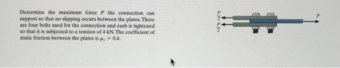 Solved Determine The Maximum Force P The Connection Can