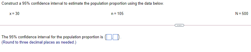 Solved Construct a 95% confidence interval to estimate | Chegg.com