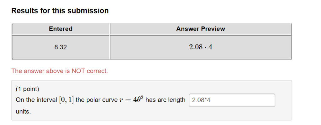Solved Results for this submission Entered Answer Preview | Chegg.com