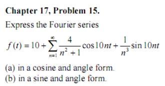 Solved Chapter 17, Problem 15. Express the Fourier series | Chegg.com