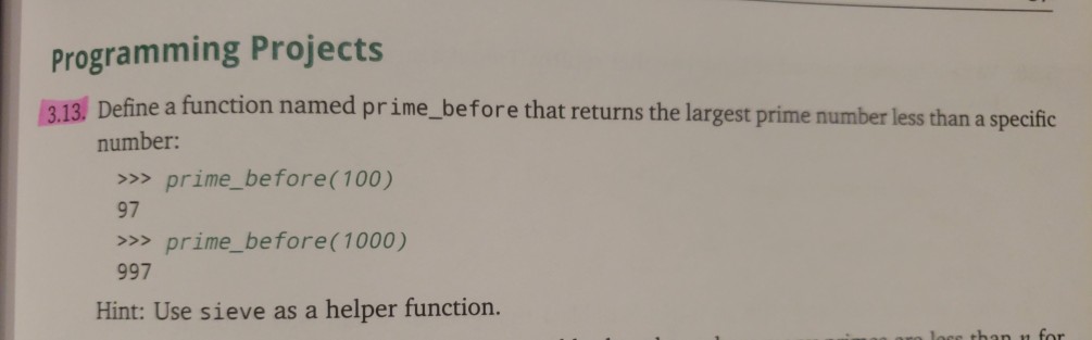 Solved Programming Projects 3.13/ Define a function named | Chegg.com
