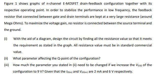 Solved Figure 1 shows graphs of n-channel E-MOSFET | Chegg.com