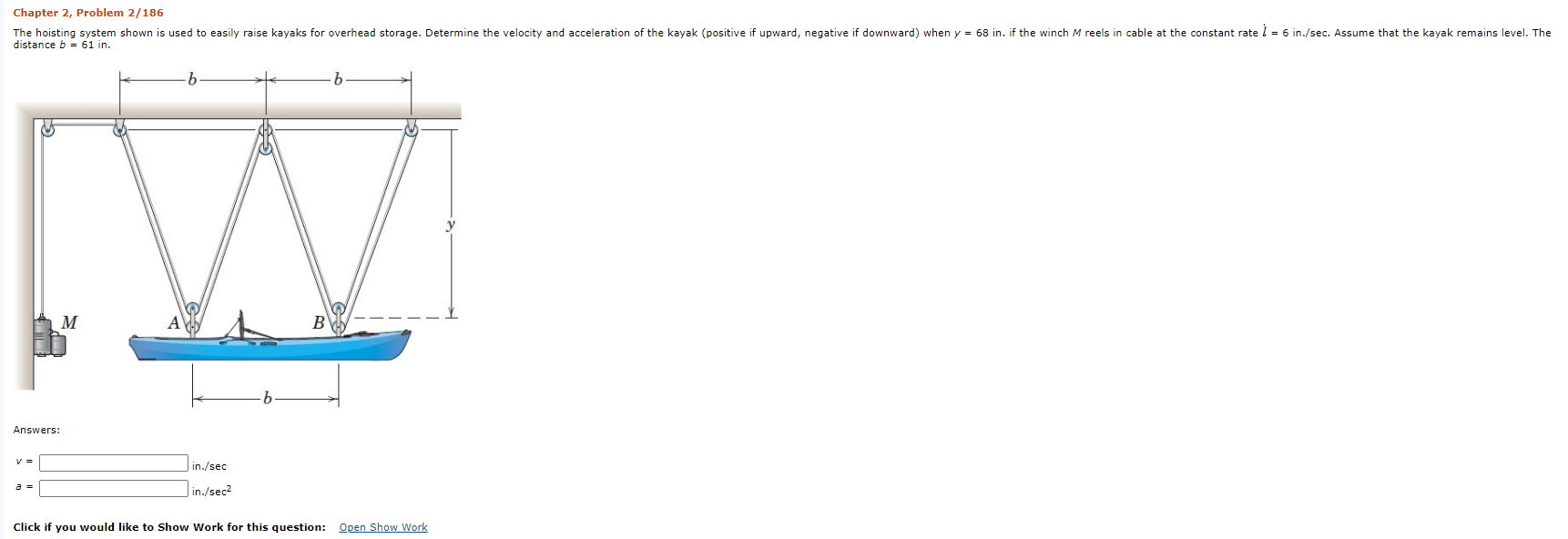 Solved Chapter 2, Problem 2/186 The hoisting system shown is | Chegg.com