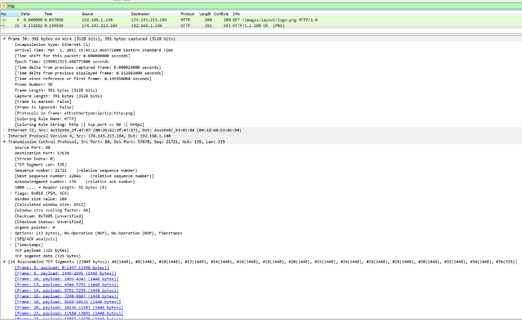 HTTP ANALYSIS -Review the first capture file and | Chegg.com