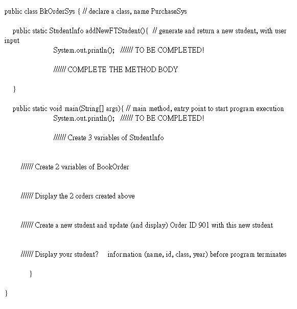 Solved Create a public Java class BkOrderSys, in file | Chegg.com