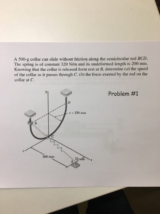 Solved A 500-g collar can slide without friction along the | Chegg.com