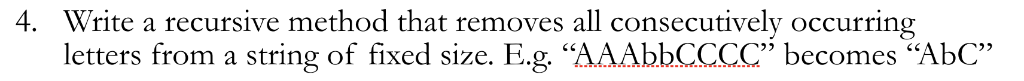 Solved Write a recursive method that removes all | Chegg.com