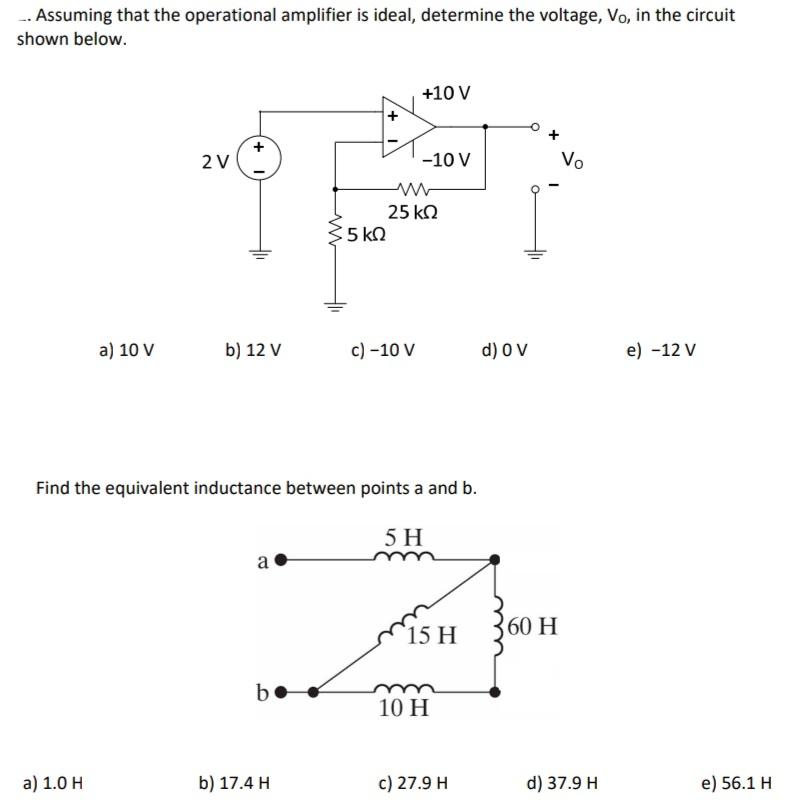 Solved .. Assuming that the operational amplifier is ideal, | Chegg.com