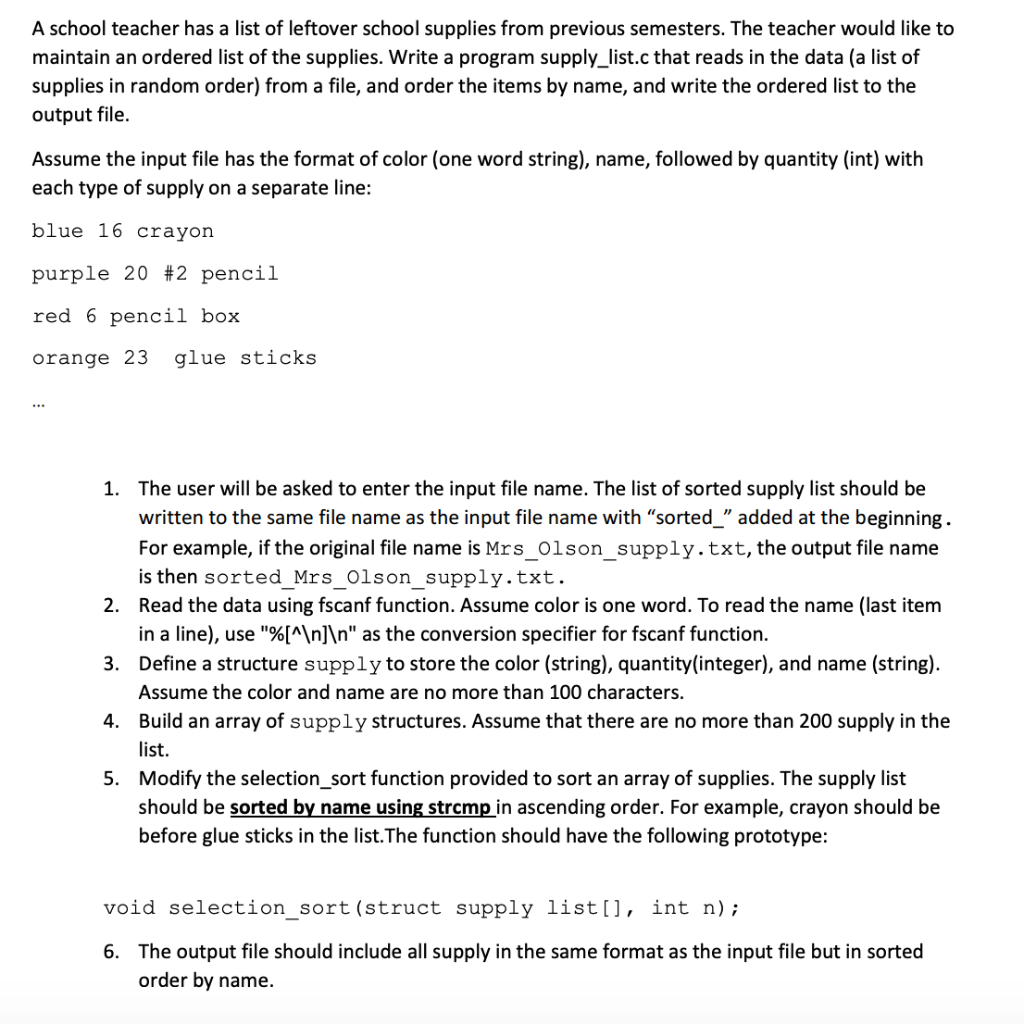 Solved Write A Program In C Language The Text File