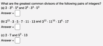 Solved What are the greatest common divisors of the | Chegg.com