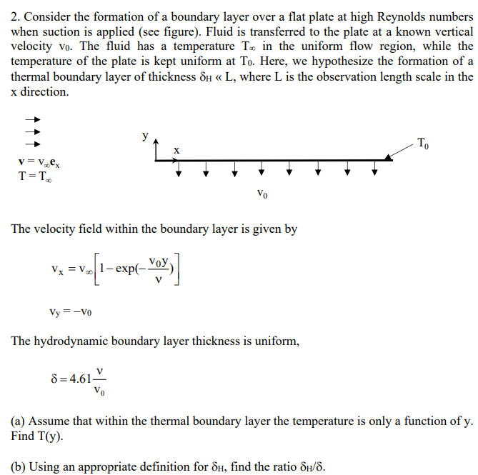 Solved 2. Consider the formation of a boundary layer over a | Chegg.com