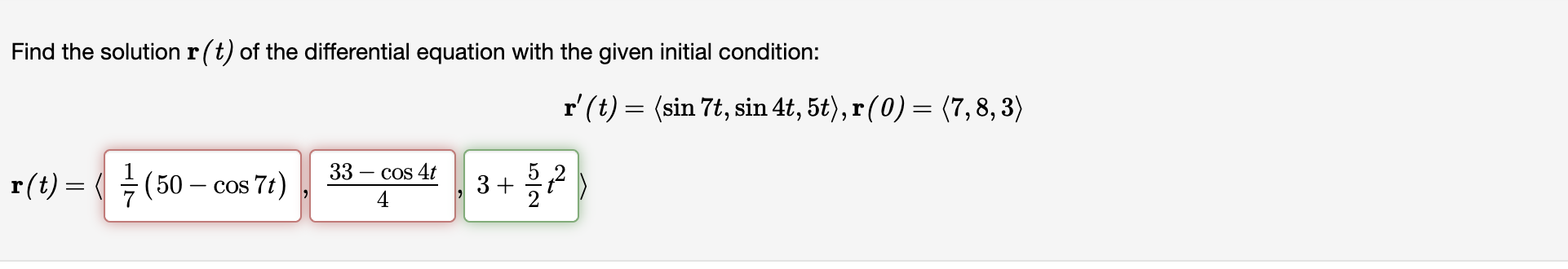Solved Find the solution r(t) ﻿of the differential equation | Chegg.com