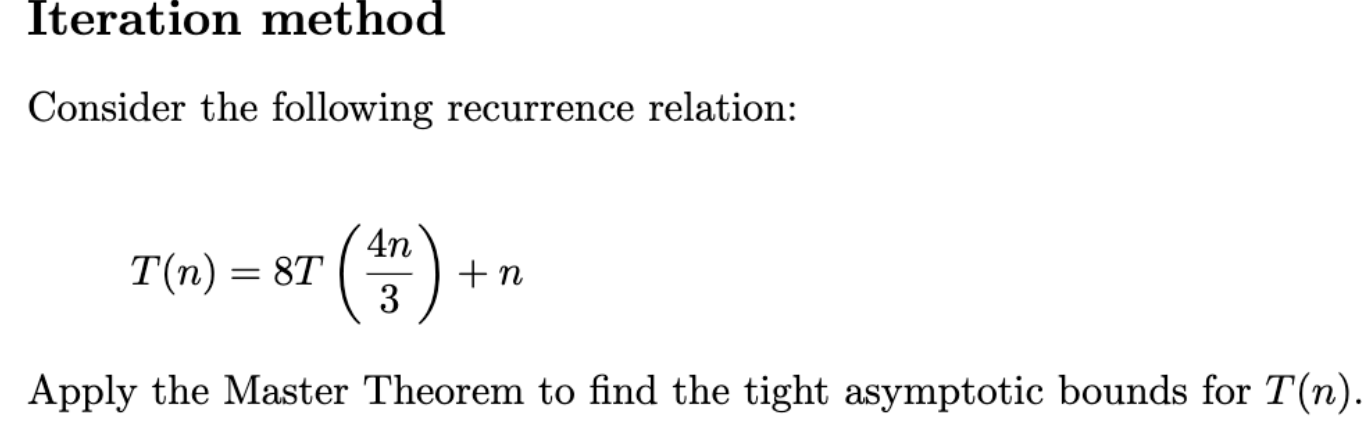 Solved Consider the following recurrence relation: T (n) = | Chegg.com