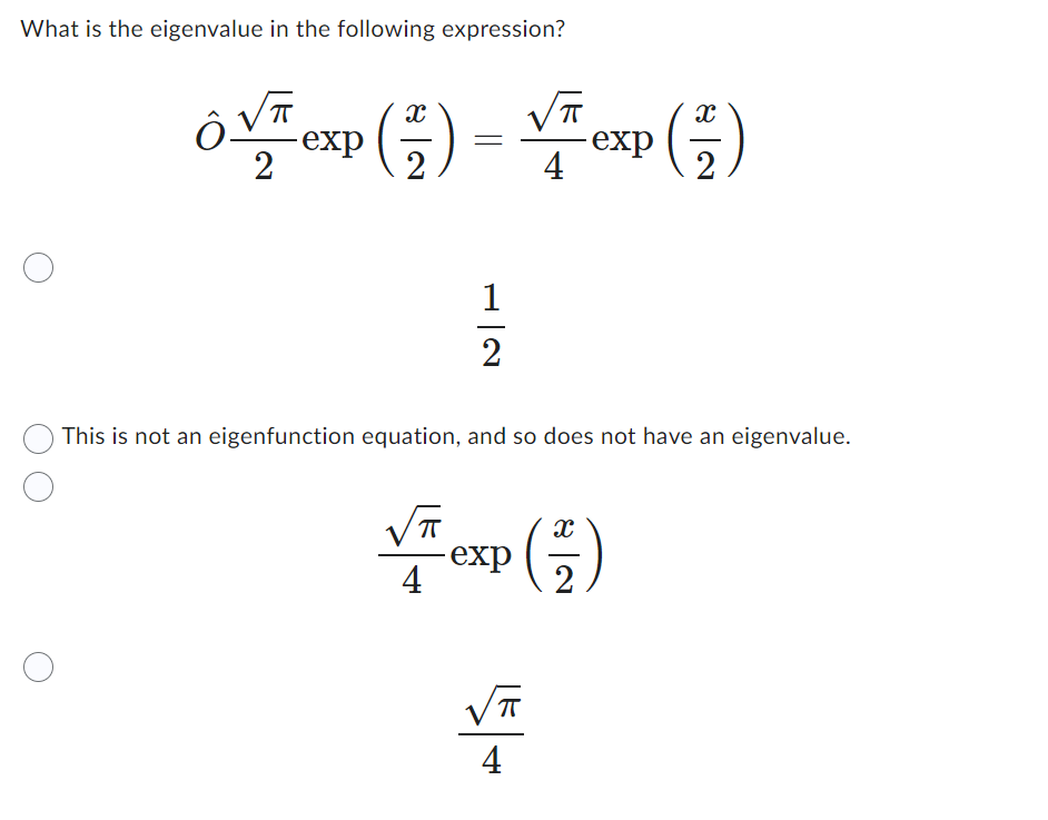 Solved What is the eigenvalue in the following expression? | Chegg.com