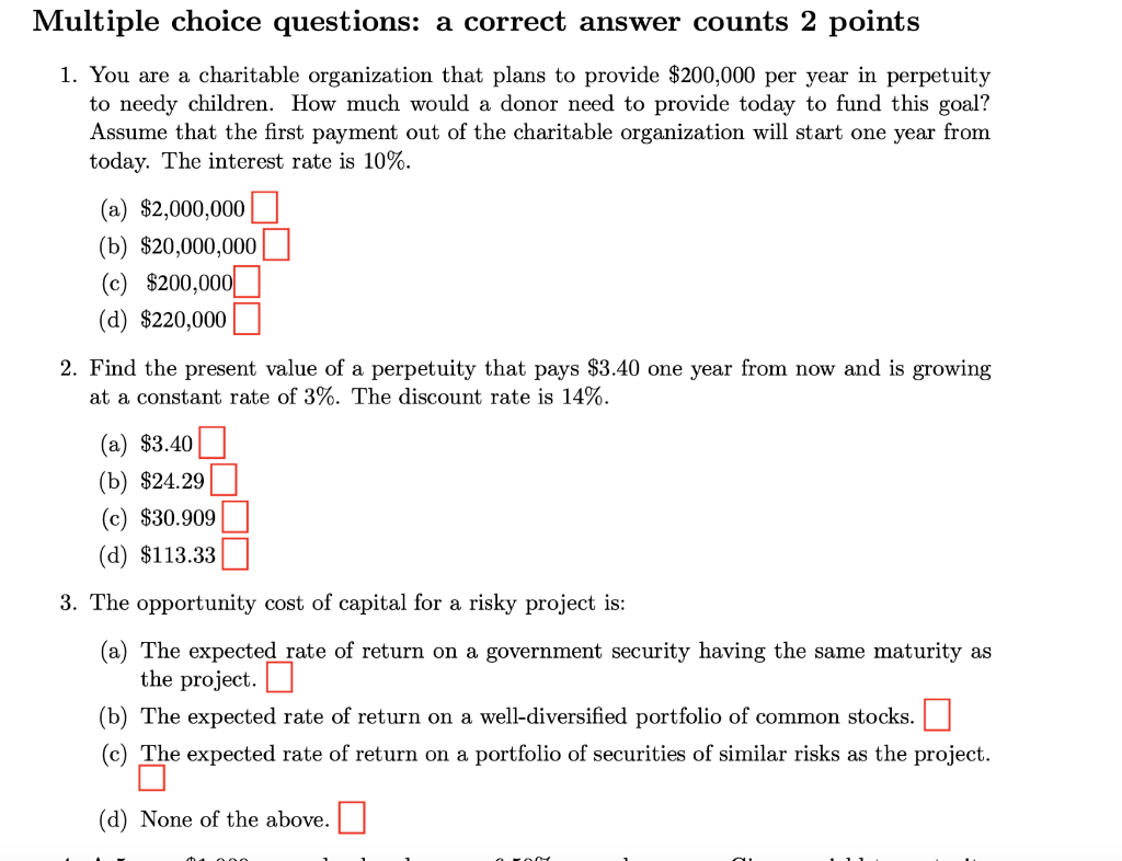 Solved Multiple choice questions: a correct answer counts 2 | Chegg.com