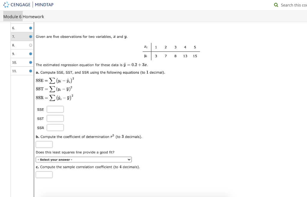 Solved CENGAGE MINDTAP Q Search this cou Module 6 Homework | Chegg.com