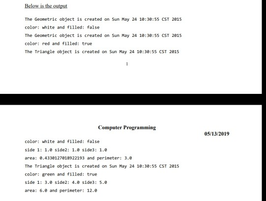 Solved Problem Design A Subclass Named Triangle That 4931