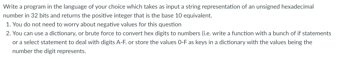 Solved Write a program in the language of your choice which | Chegg.com