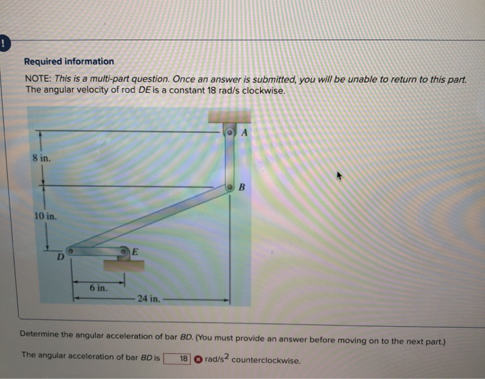 Solved ! Required information NOTE: This is a multi-part | Chegg.com
