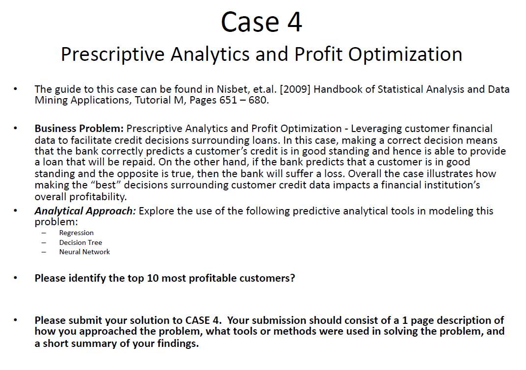 Case 4 Prescriptive Analytics and Profit Optimization | Chegg.com