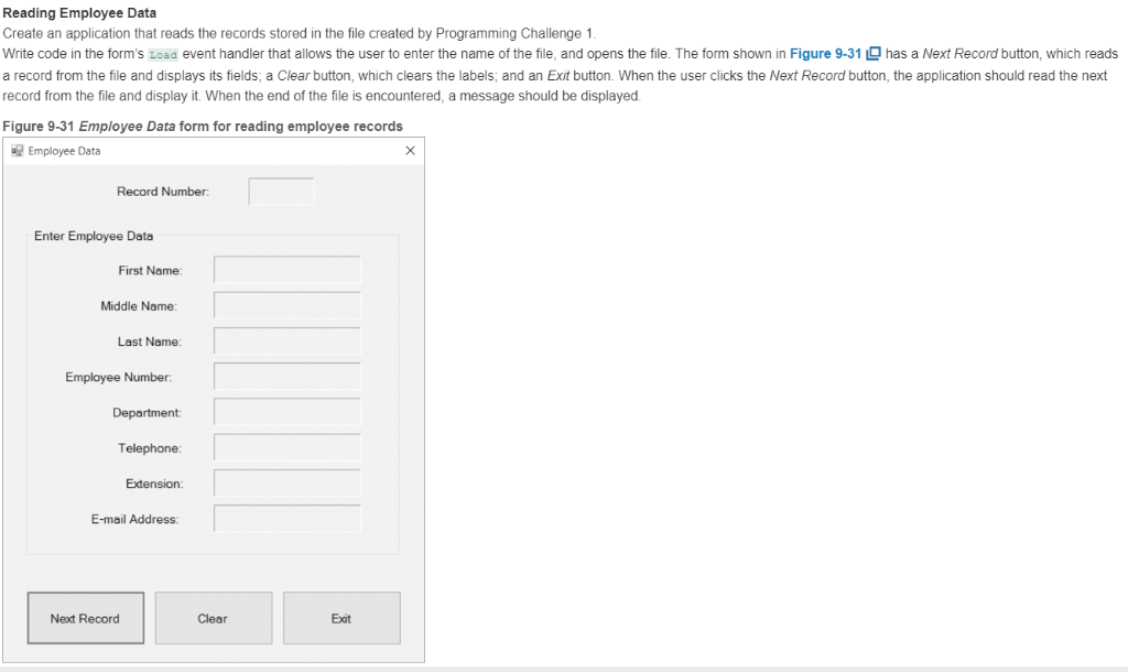Solved Reading Employee Data Create an application that | Chegg.com