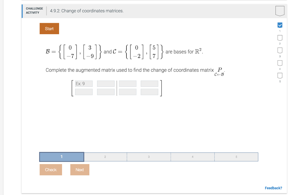 Solved CHALLENGE ACTIVITY 4.9.2: Change of coordinates | Chegg.com