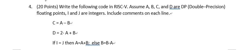 Solved (20 Points) Write the following code in RISC-V. | Chegg.com
