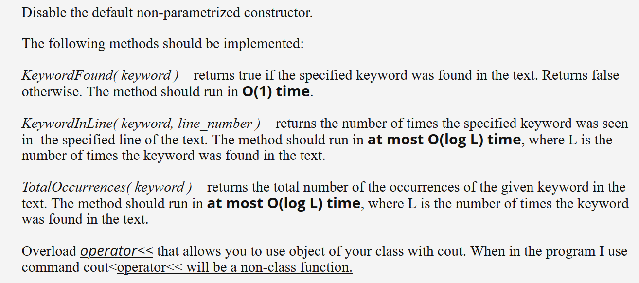 Solved Write a class KeywordsInFile. The only required | Chegg.com