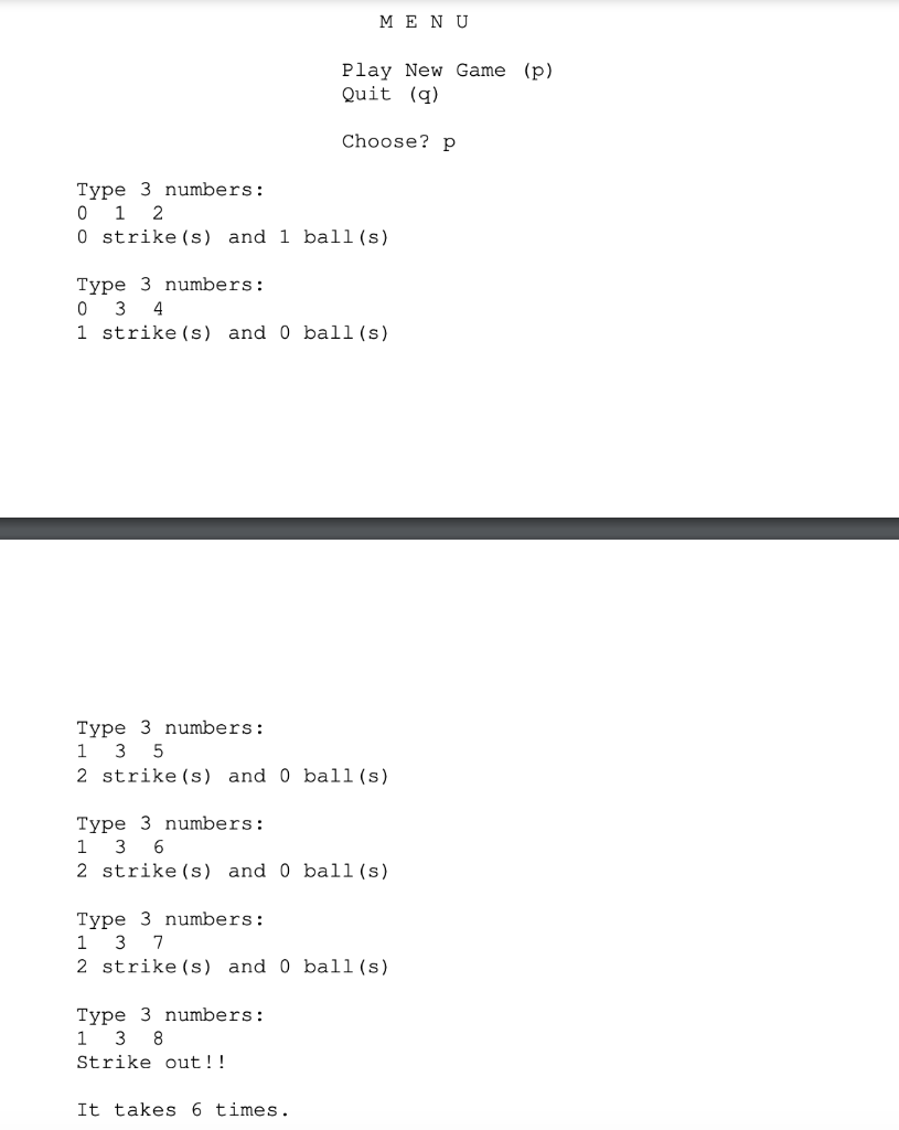 1. This project is to write a simple game program | Chegg.com